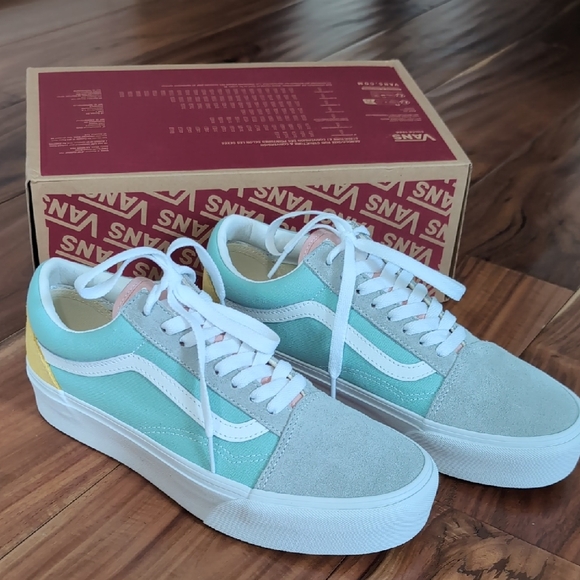 Vans | Shoes | Vans Old Skool Color Block Pastel Platform Sneakers Mens ...